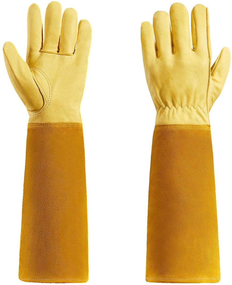 Long Gardening Gloves Thorn-Proof Gauntlet | Rose Pruning Gloves ...