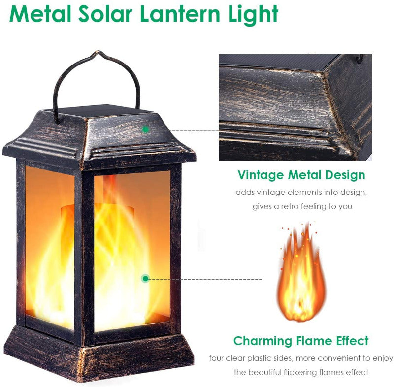 Outdoor Solar Lanterns | Flickering Flame Waterproof Garden Lights ...
