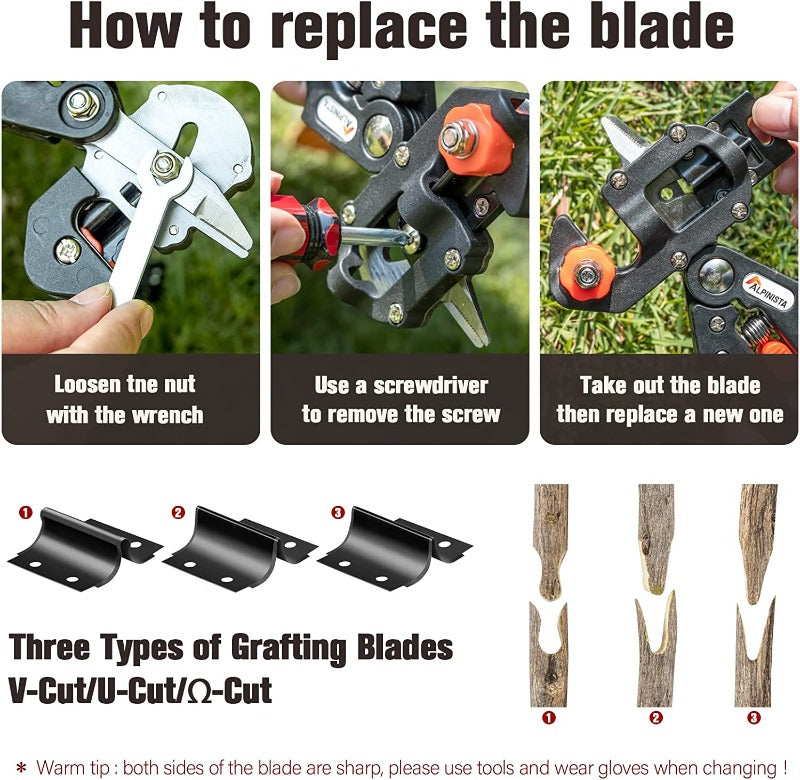 Garden Grafting Tool Kit 2-in-1 with Knife, Grafting Blades and Tapes ...