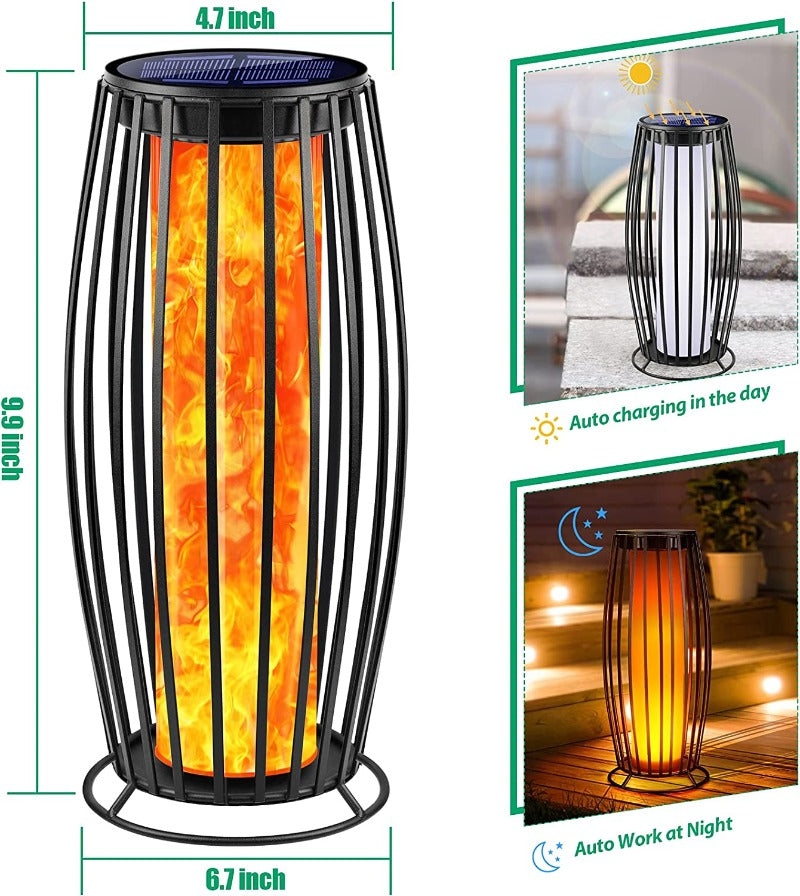 Outdoor Solar Lanterns | Flickering Flame Waterproof Garden Lights ...